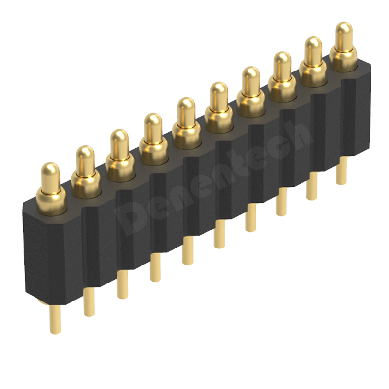 Denentech现货供应2.0MM弹簧针H4.0单排公座180度 - 东莞市德能智恩电子科技有限公司